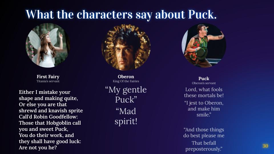 Crafting a Character: Puck – The Shakespearean Student