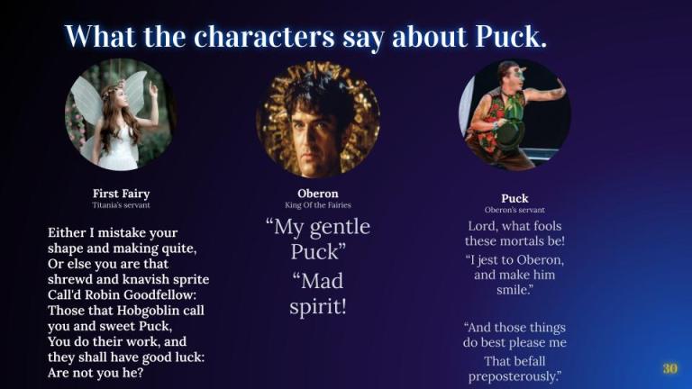 Crafting a Character: Puck – The Shakespearean Student
